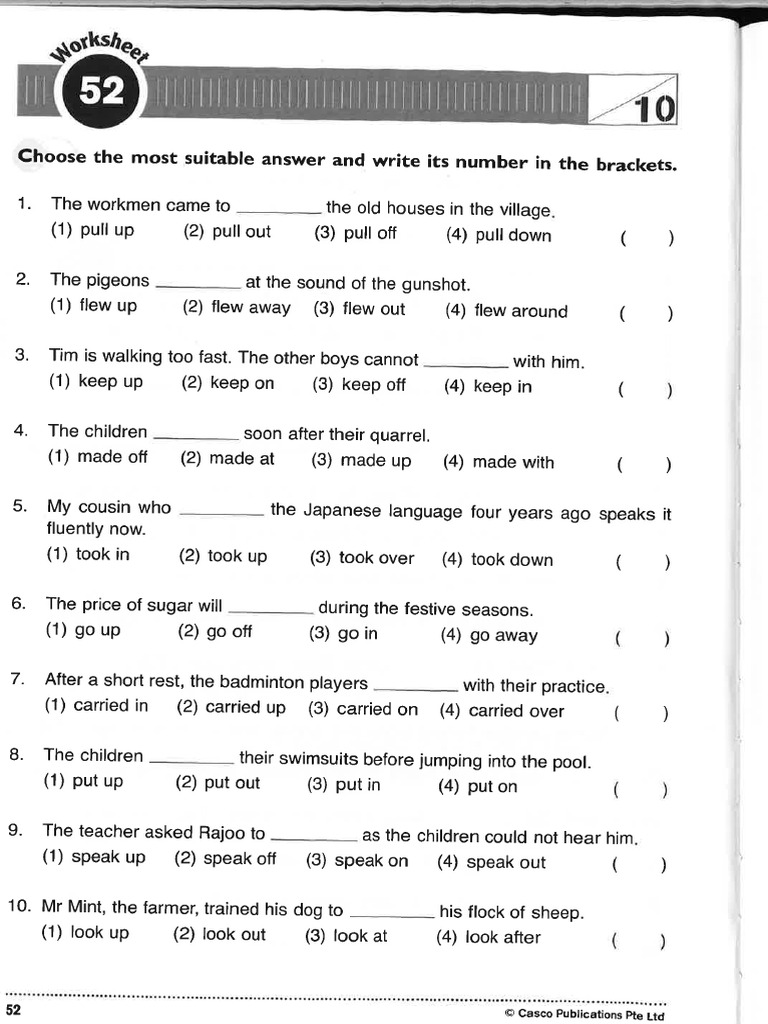 Worksheet 52-61 | PDF