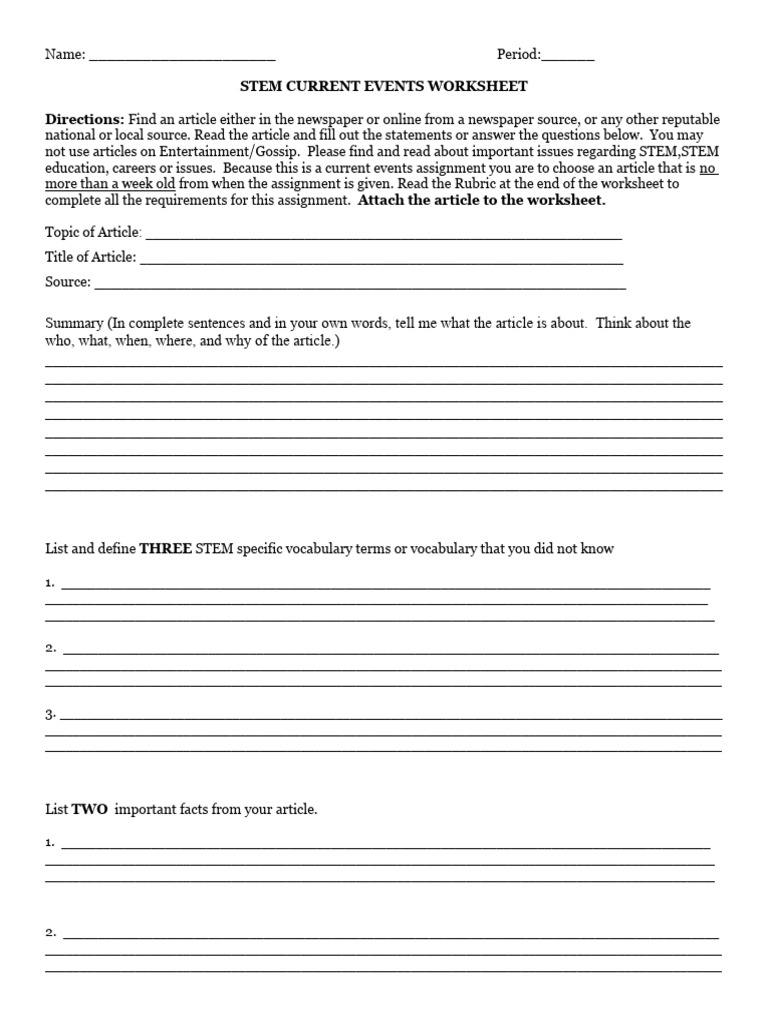 Current Event Updated | Download Free PDF | Question | Worksheet