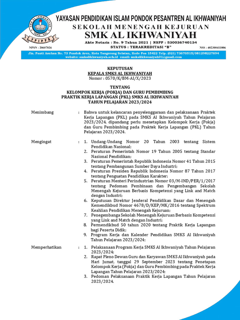 SK Pokja PKL 2023 | PDF