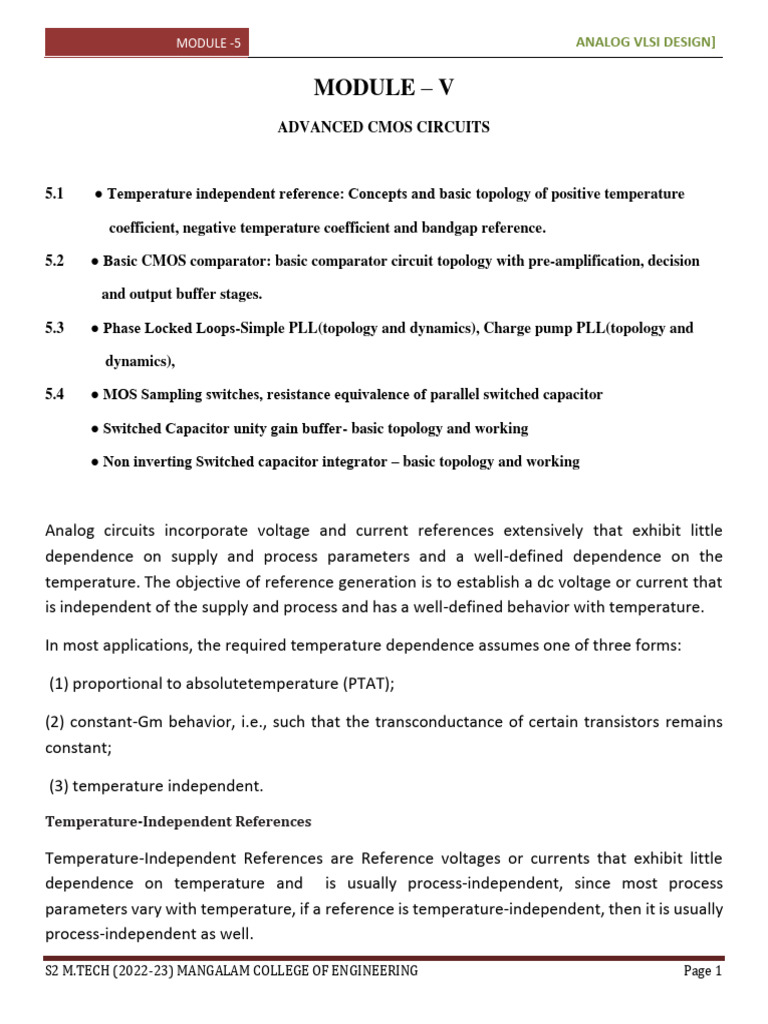 Analog VLSI Notes | PDF | Bipolar Junction Transistor | Transistor