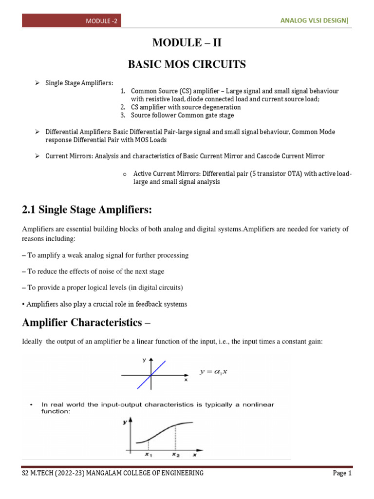 Unit 2.1 Single Stage Amplifiers | PDF