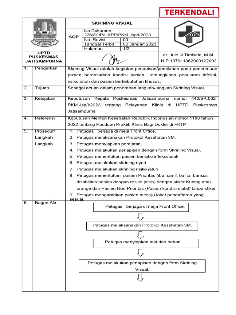 SOP Skrining Visual Awal | PDF