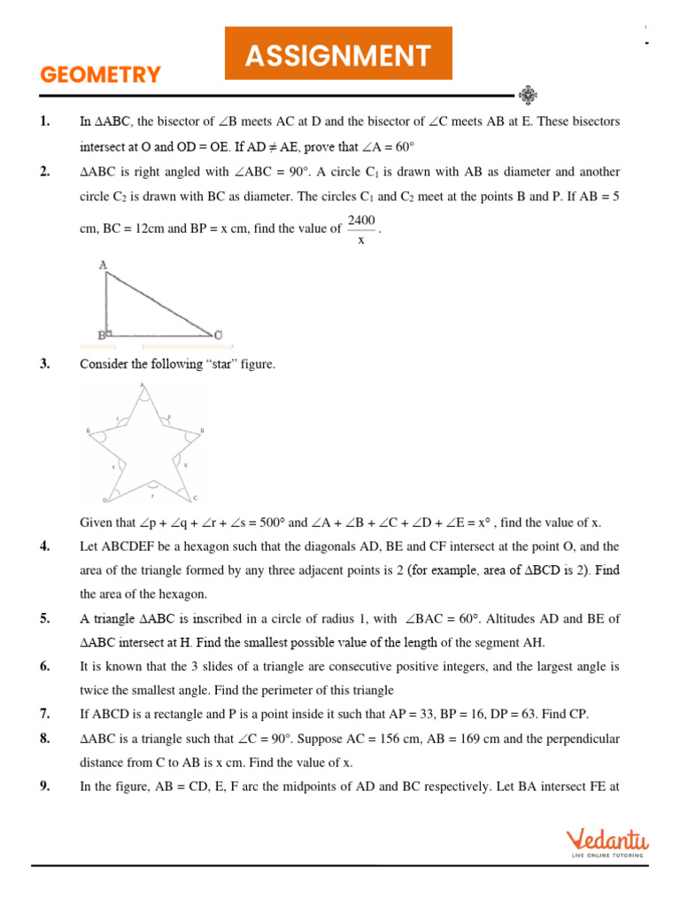 Geometry Problem Set | PDF | Triangle | Area