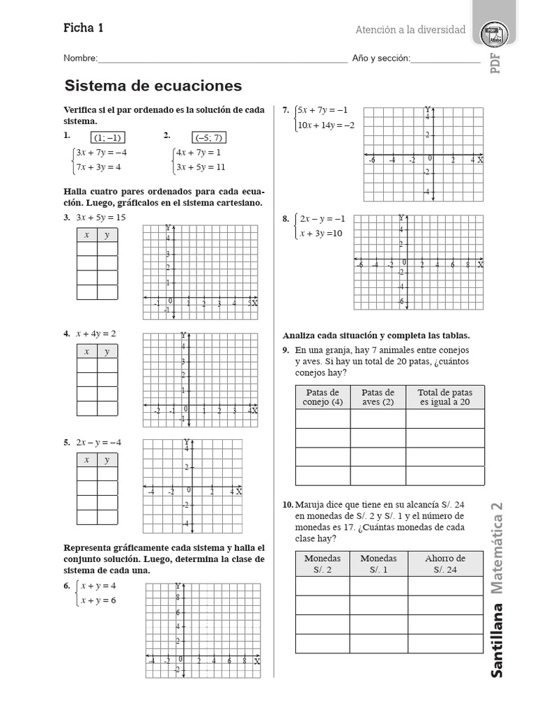 2do Sist de Ecuaciones | PDF | Matemáticas