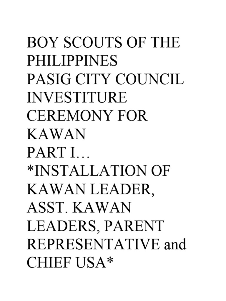 Investiture Kab Scouts | PDF