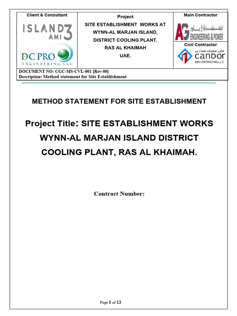 Method Statement For Site Establishment | Download Free PDF | Quality ...