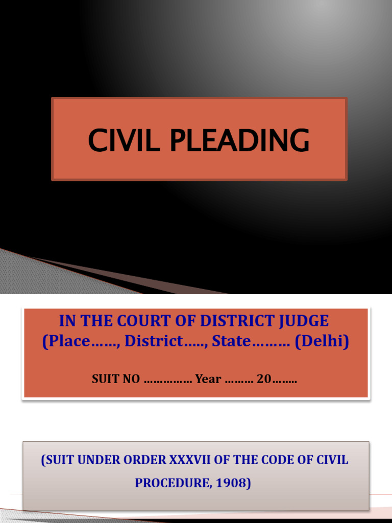 Recovery Suit Under Order 37 CPC | PDF | Lawsuit | Cause Of Action