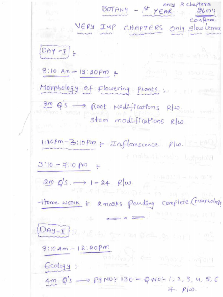 JR Botany Imp Questions | PDF