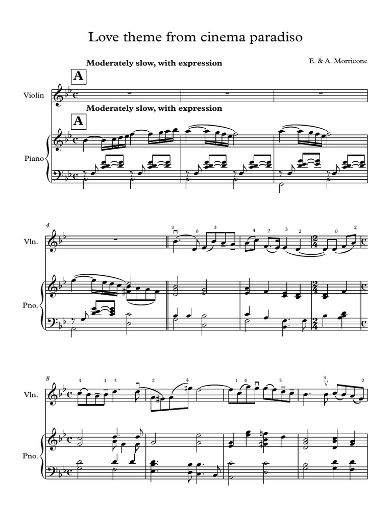 Love Theme From Cinema Paradiso - Score and Parts | PDF | Échecs ...