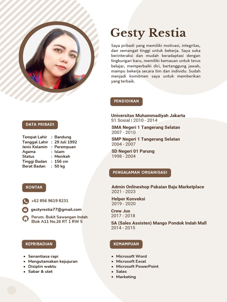 Profil Gesty Restia: Pengalaman & Keahlian | PDF