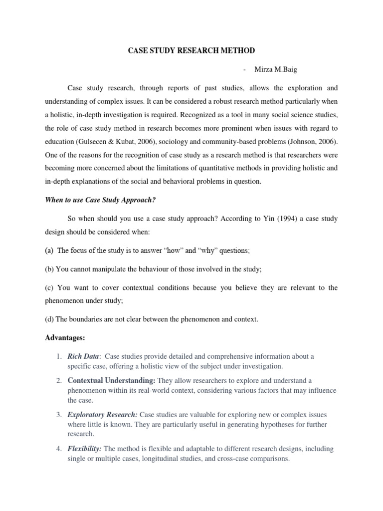 Case Study Research Method | PDF | Bias | Cognition