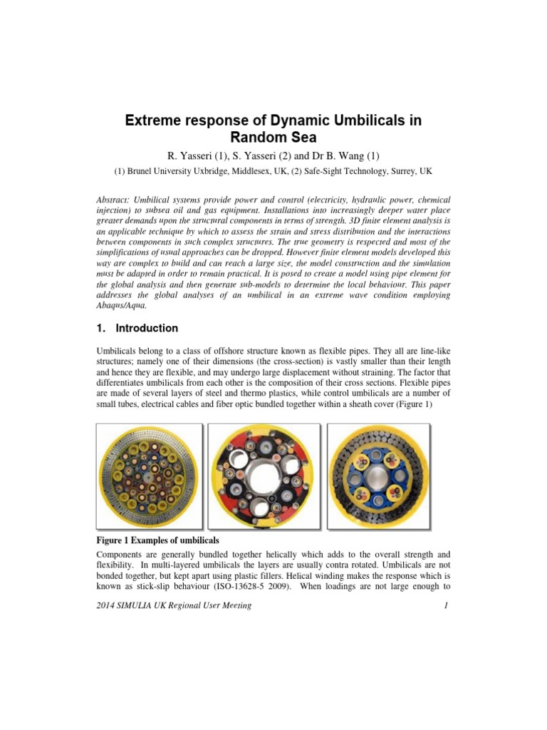 Extreme Response of Dynamic Umbilicals I | PDF | Spectral Density ...