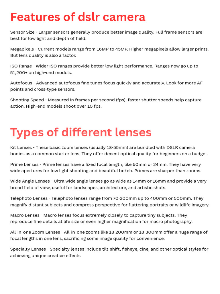 Sensor Size - Larger Sensors Generally Produce Better Image Quality ...