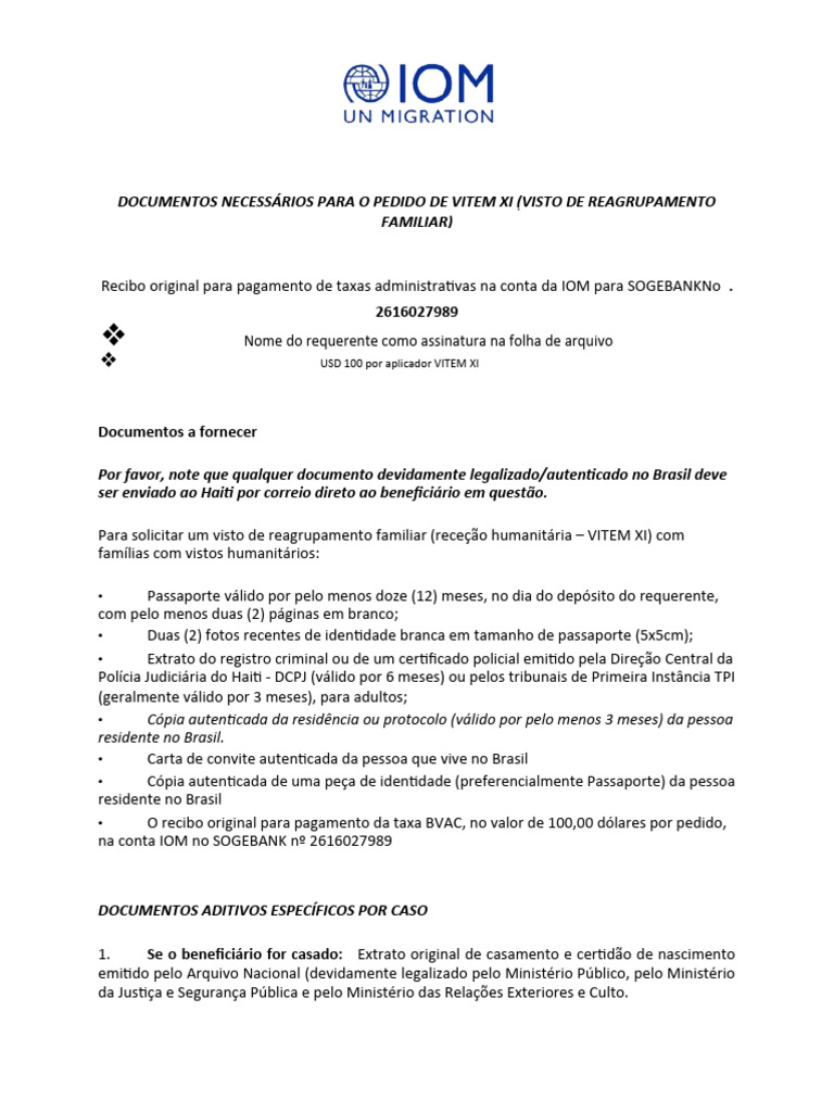 Documentos para Visto VITEM XI | PDF | Visto para viagem | Passaporte