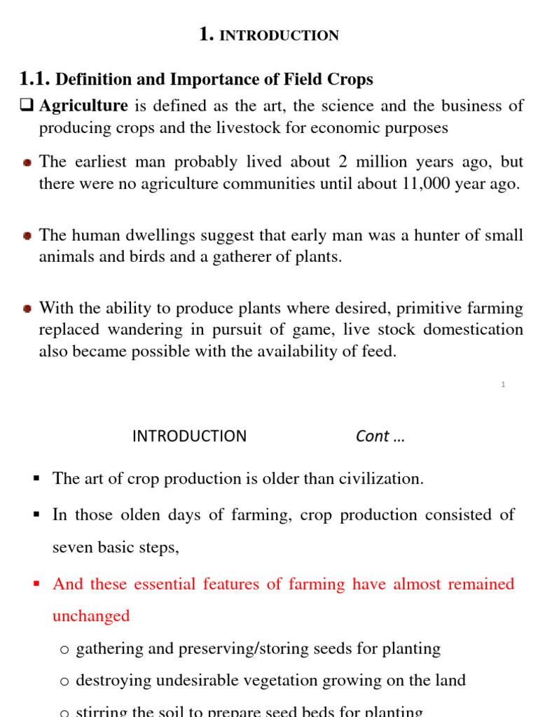 Field Crops PPT 1-4 | PDF | Agriculture | Cereals