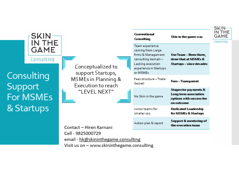 Consulting Support For Msmes & Startups | PDF