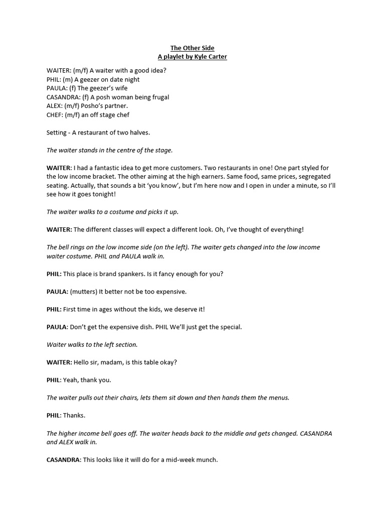 The - Other - Side Script | PDF | Waiting Staff | Cooking