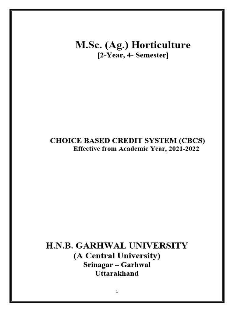 New Syllabus M.SC - (Ag.) Horticulture 2021-2022 | PDF | Analysis Of ...