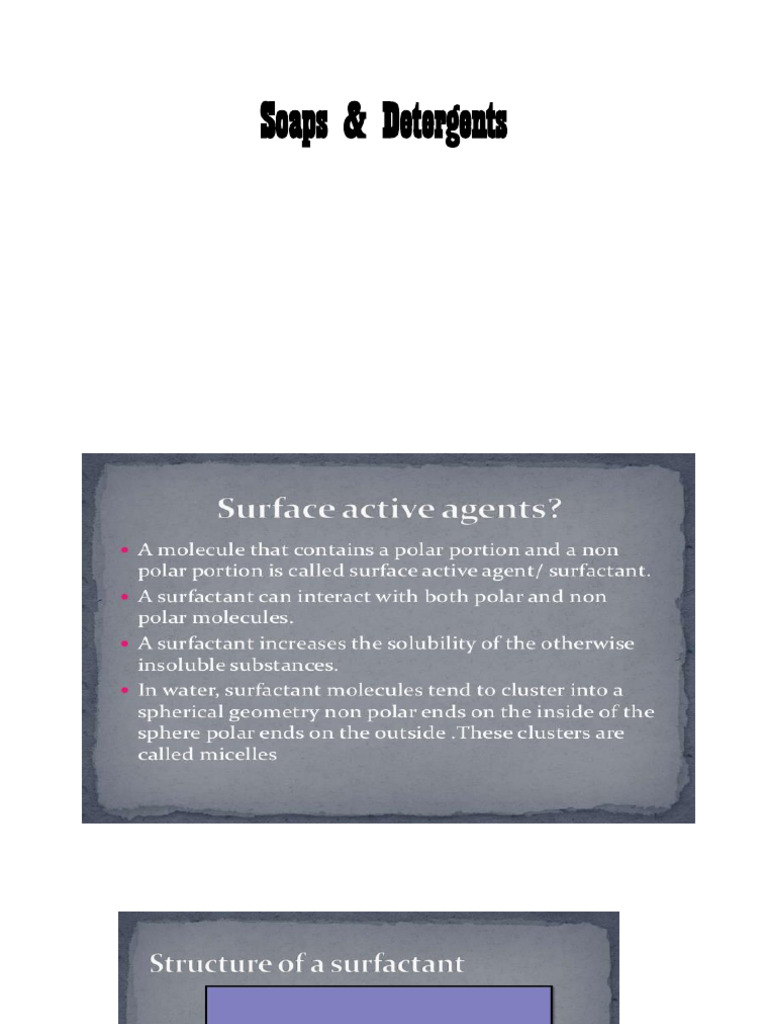 Soap And Detergent Lec Pdf Detergent Surfactant