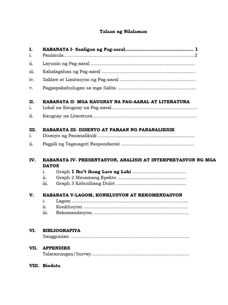 Talaan NG Nilalaman | PDF