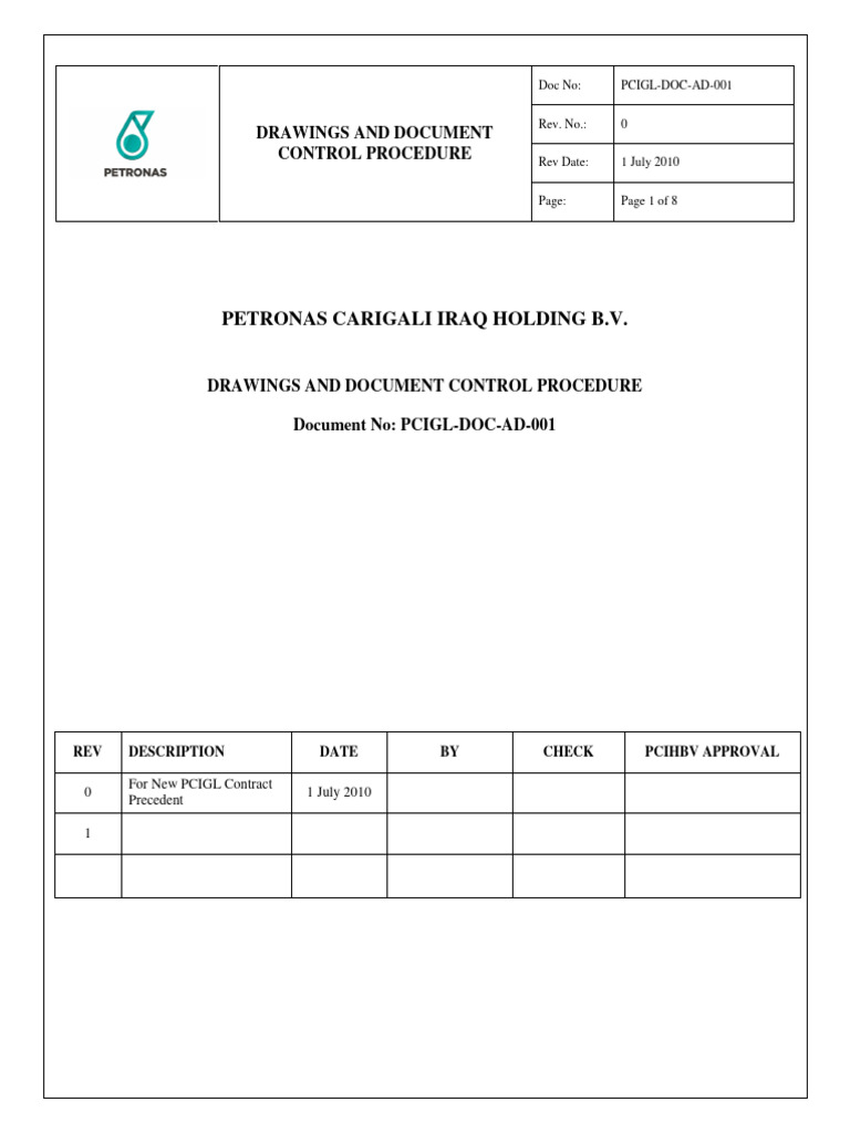 15.exhibit IV PCIGL-DOC-AD-001 Drawings Doc Control Procedure 10june | PDF | General Contractor ...