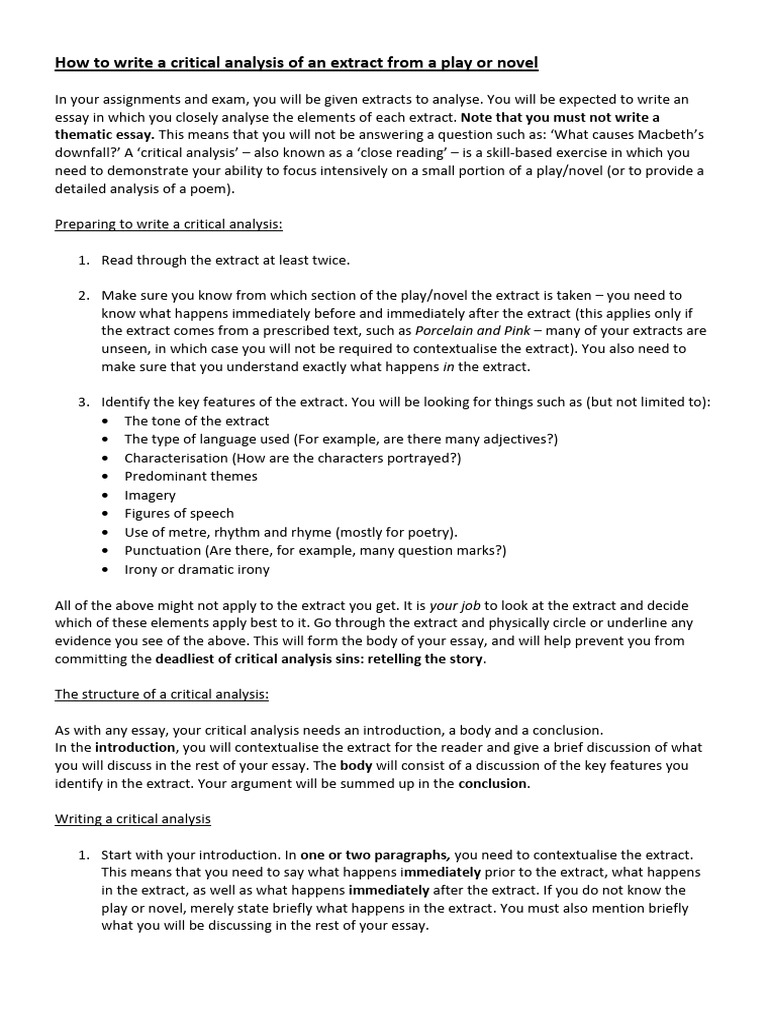 ENG2602 Crit Analysis Worksheet | PDF | Macbeth | Essays