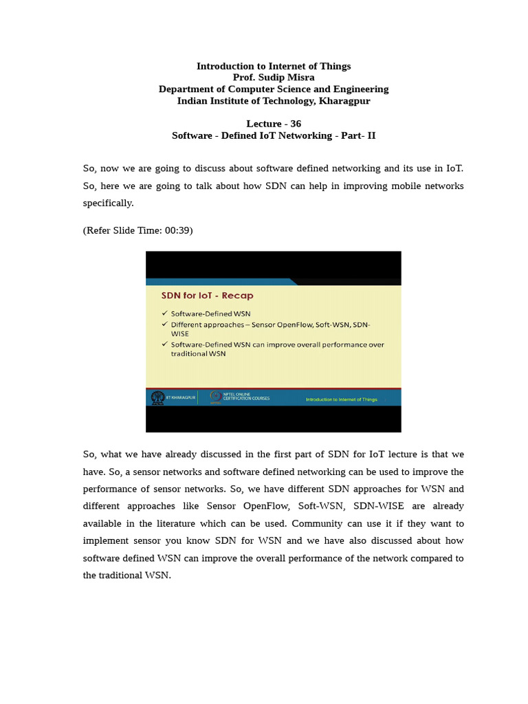 Lec36 IoT | PDF | Computer Network | Internet Of Things