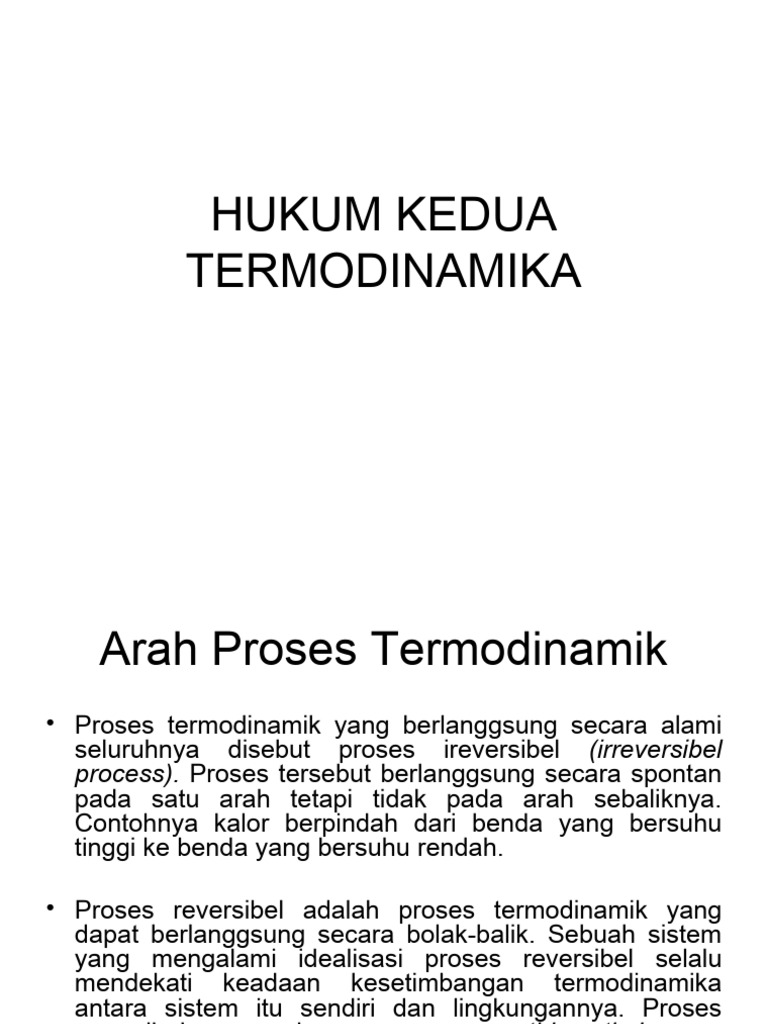Hukum Kedua Termo | PDF | Teknologi & Rekayasa