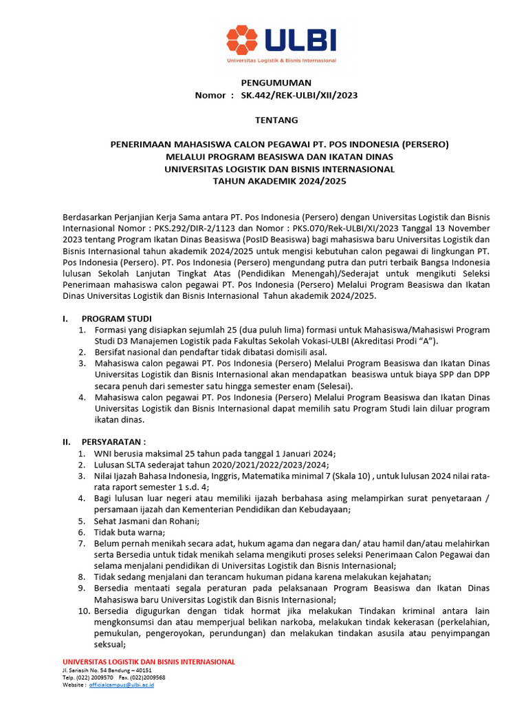 6.pengumuman - Ikatan - Dinas - 2024 | PDF | Karier & Perkembangan ...