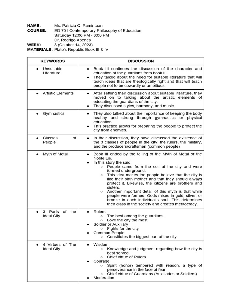 Educators' Guide to Plato's Republic | PDF | Philosophy