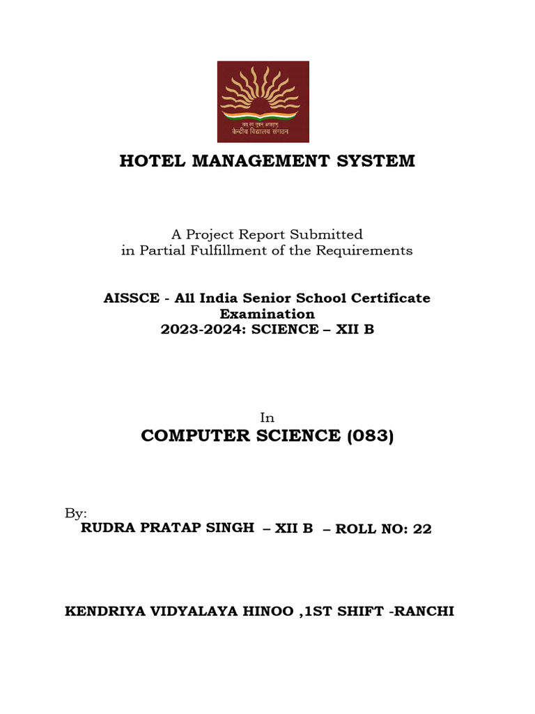 Hotel Management Report | PDF