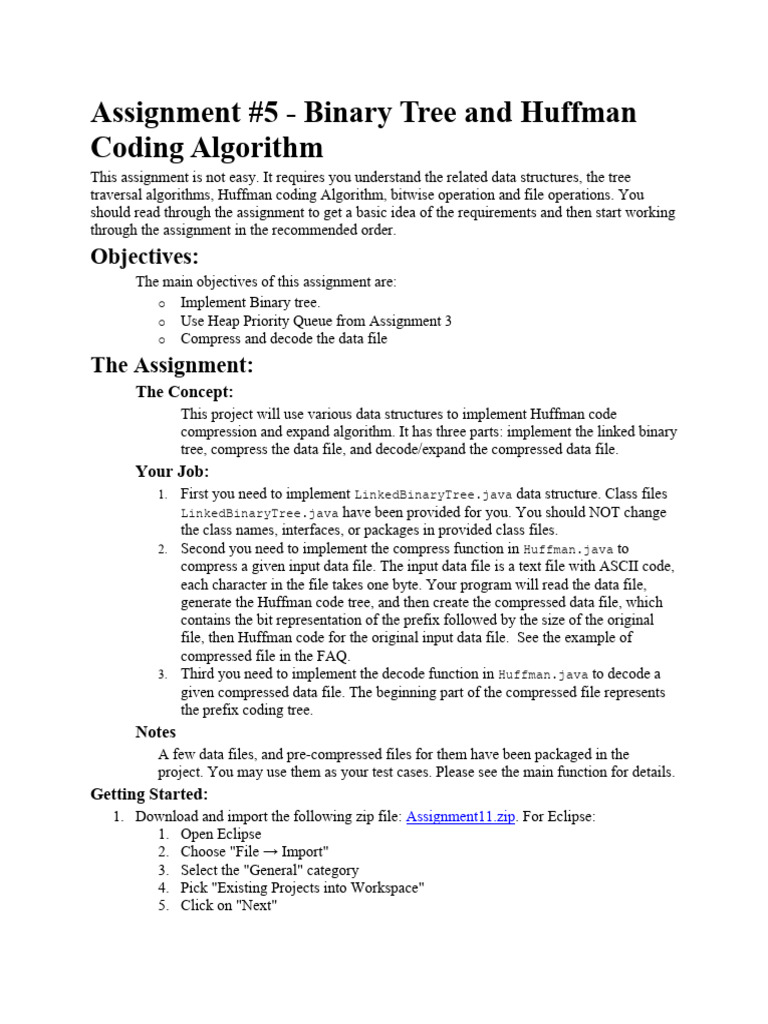 Assignment11 HuffmanCode | PDF | Software Engineering | Computer Science Assignment11 HuffmanCode | PDF | Software Engineering | Computer Science
