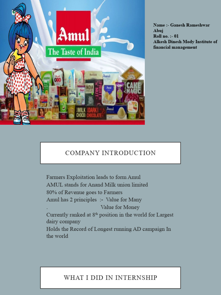 Amul Internship | PDF