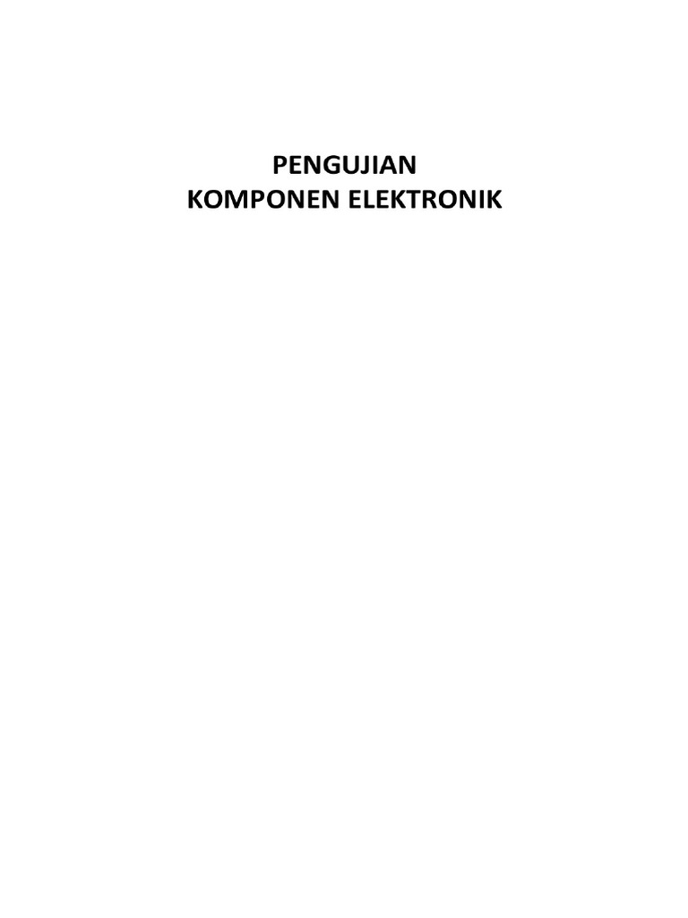 Pengujian Komponen Elektronik | PDF