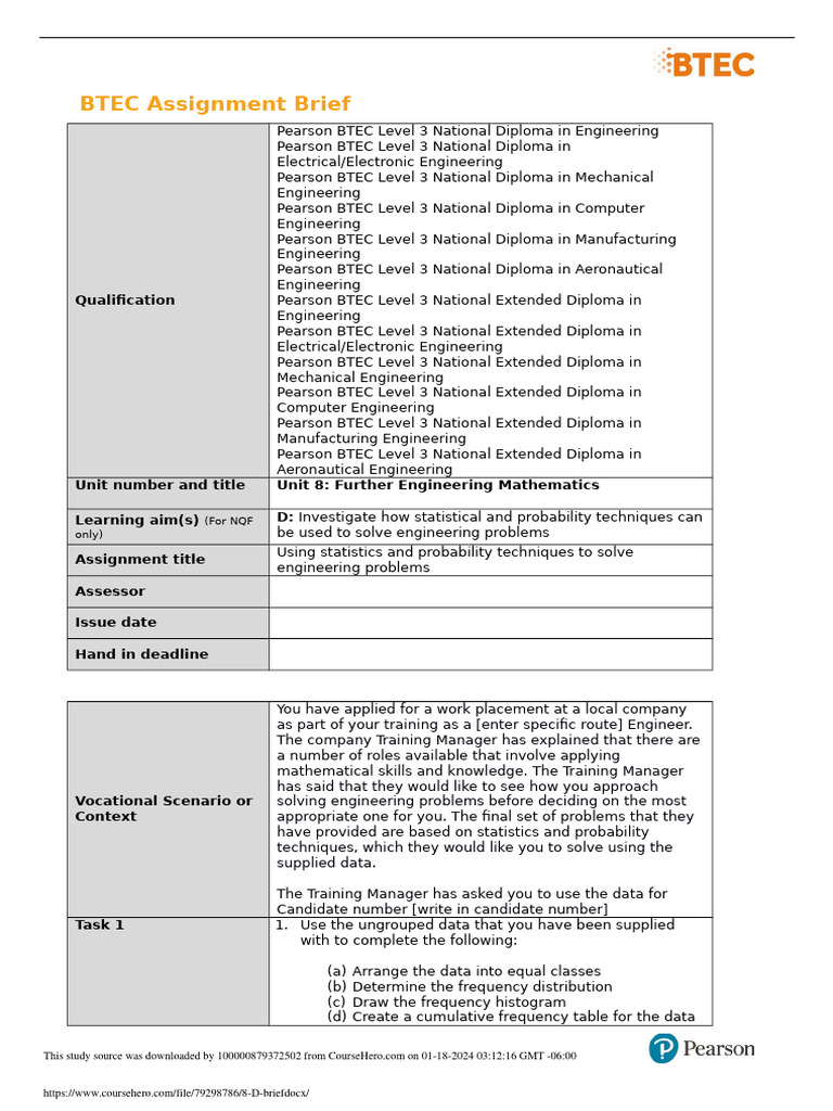 8 D Brief | PDF | Engineering | Statistics