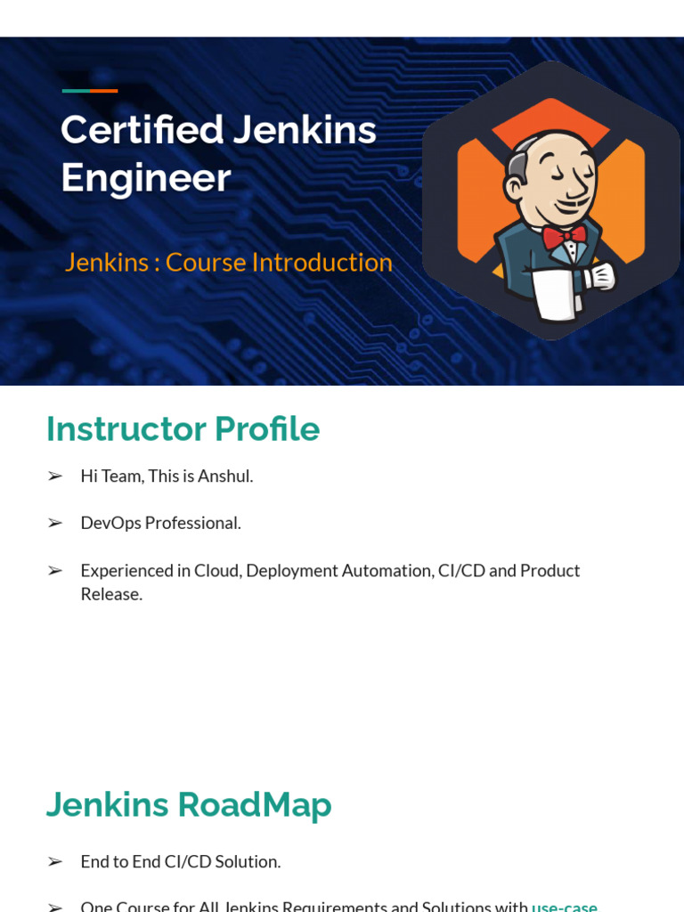 Jenkins Course Introduction | PDF | Computing | Computer Architecture