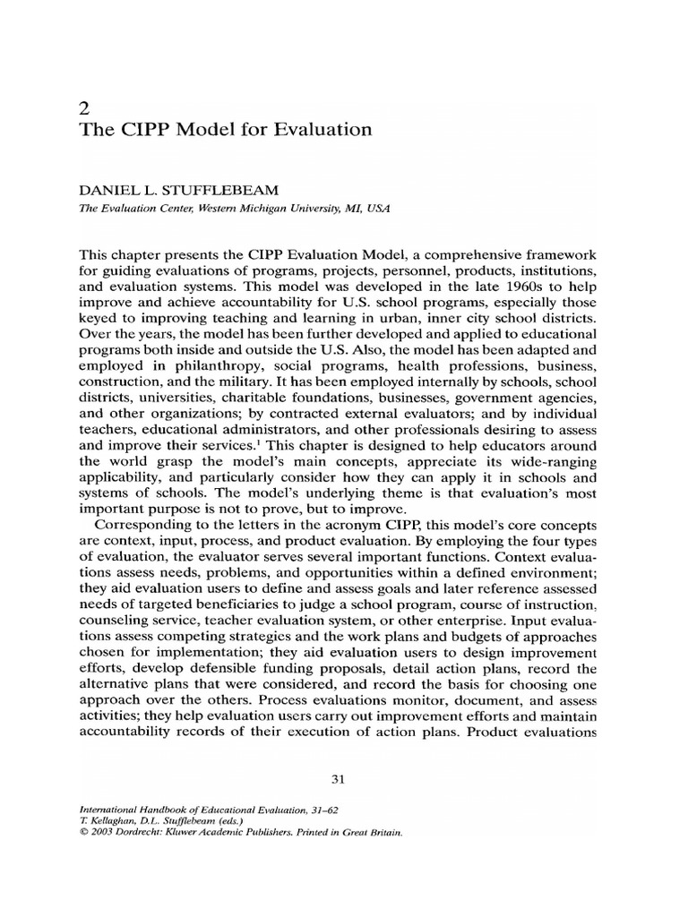CIPP D Stufflebeam | PDF