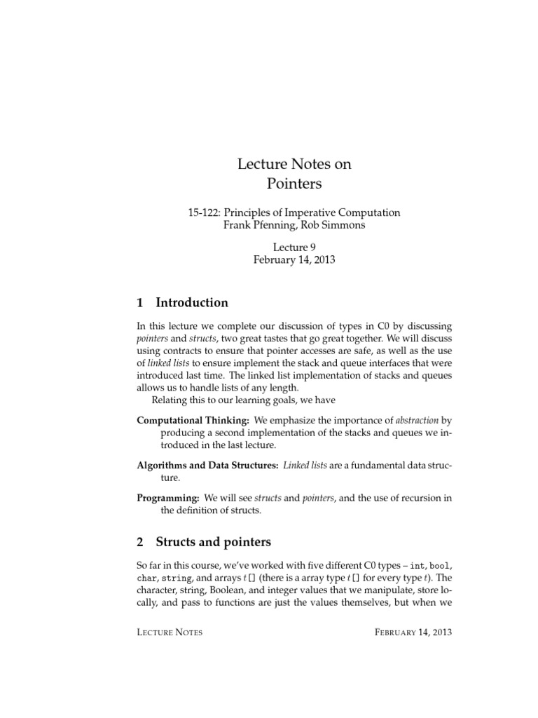 10 Pointers Pdf Pointer Computer Programming Queue Abstract Data Type