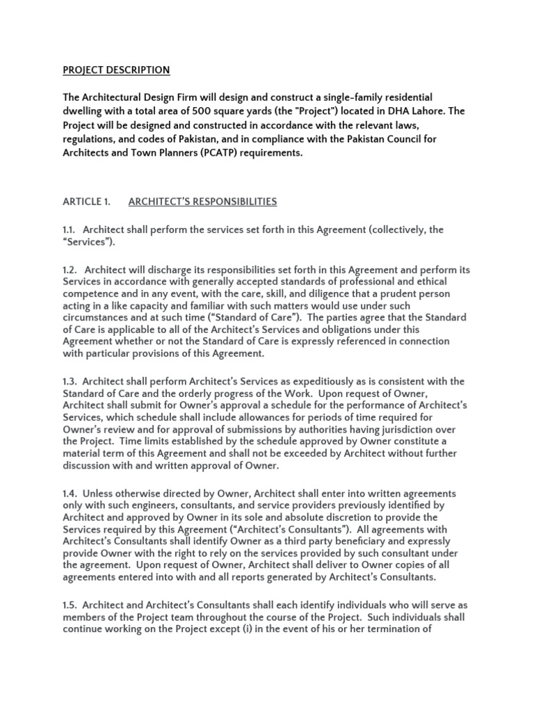 Contract | Download Free PDF | Architect | Specification (Technical Standard)