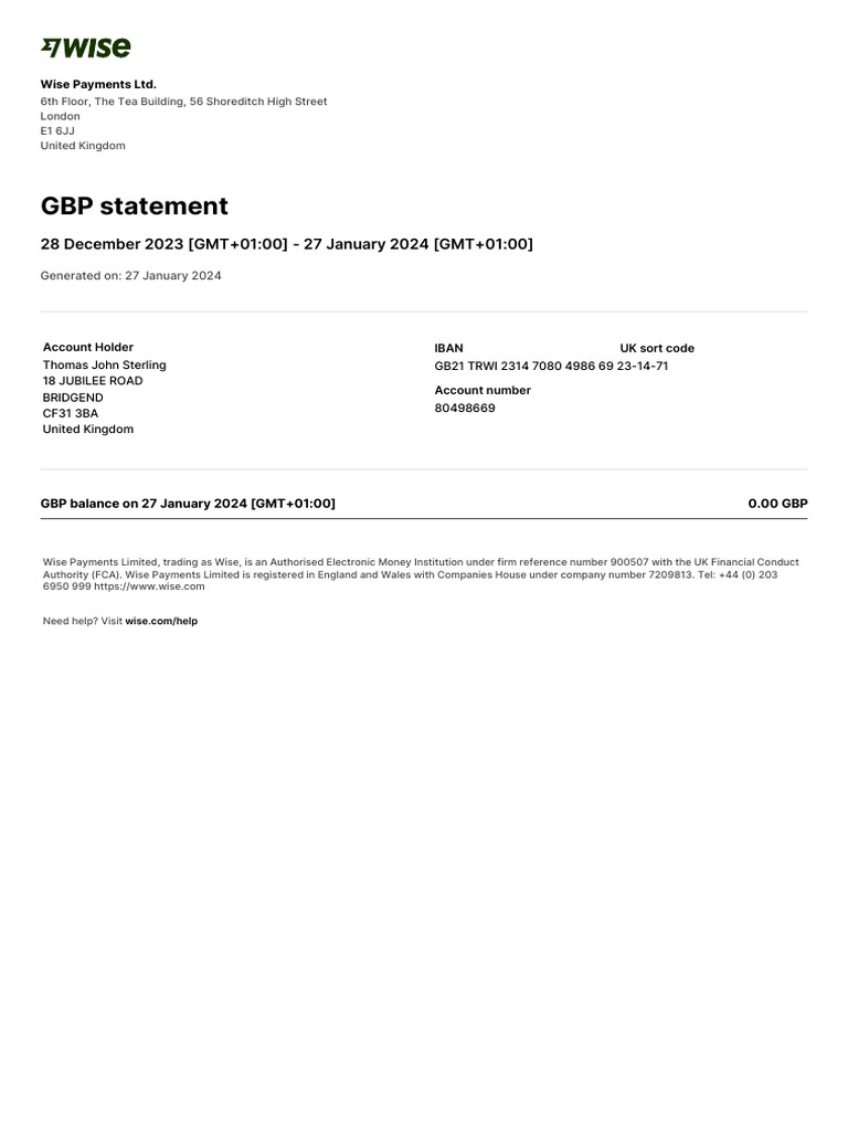 Wise - Statement | PDF