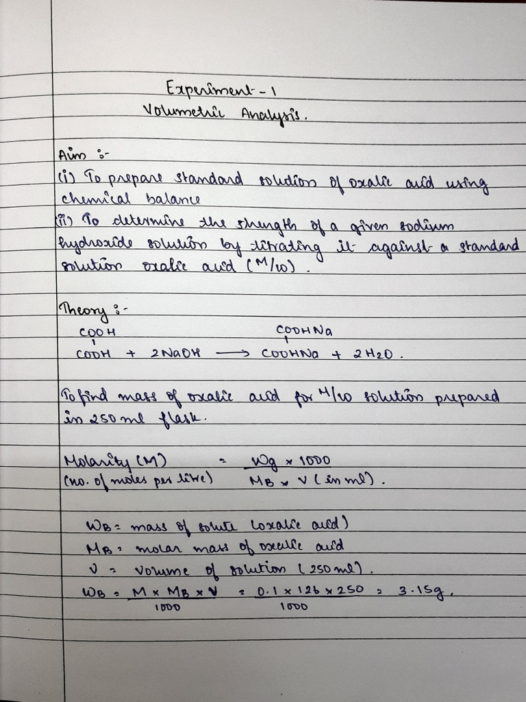 Chem Practical Exp 1,2&3 | PDF