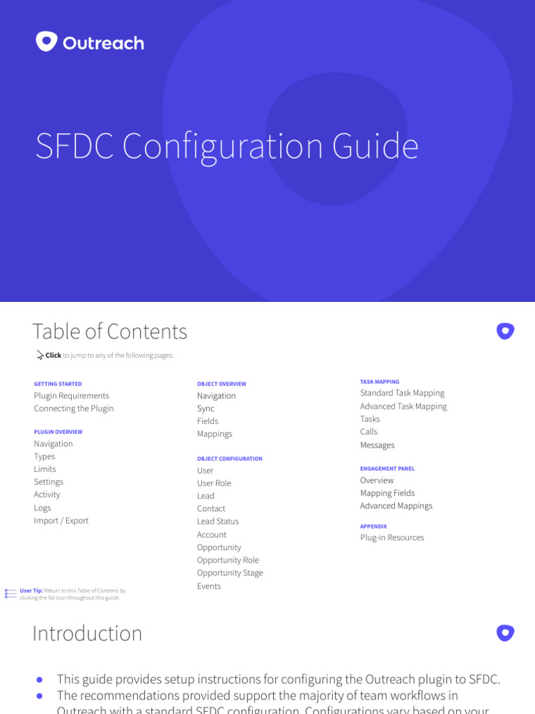 Outreach Salesforce Configuration Guide Pdf Customer Relationship