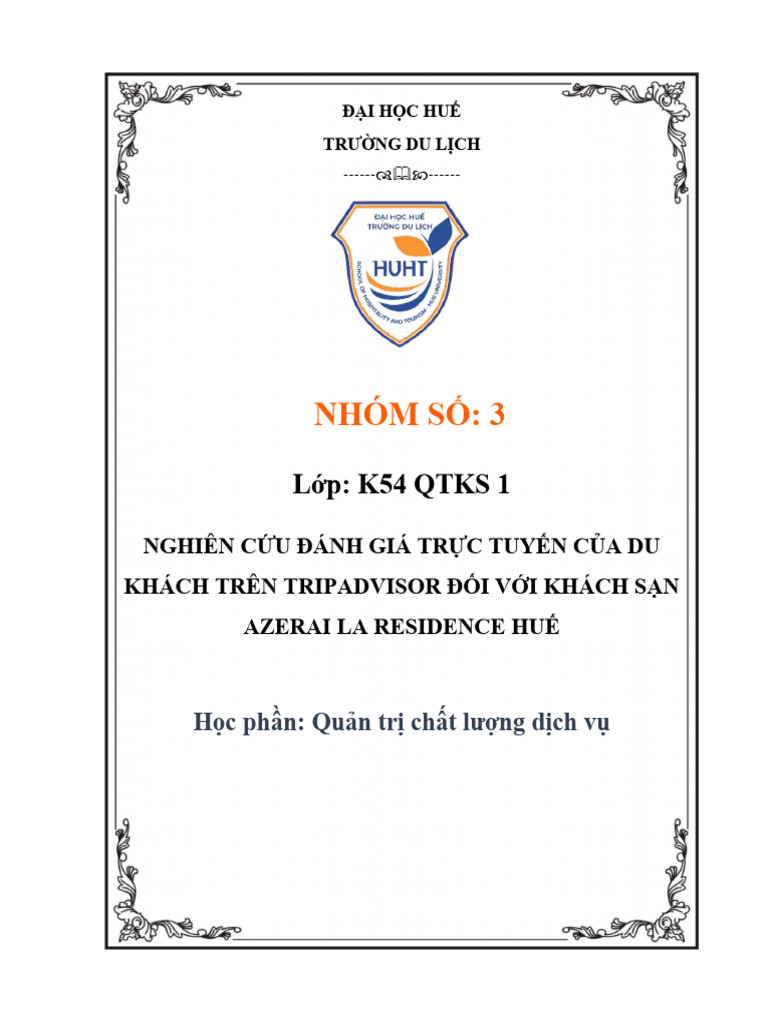 K54-QTKS-1.-Nhóm-3.-Azerai-La-Residence-Huế | PDF