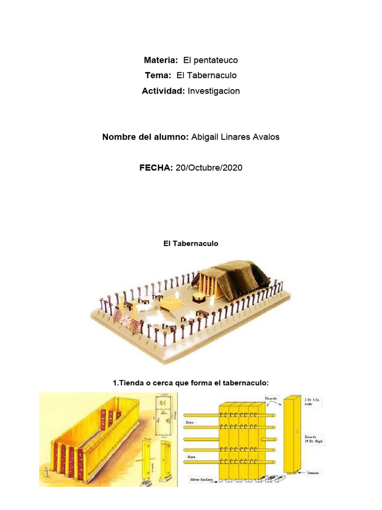 Abigail Linares. El Tabernaculo | PDF | Arca de la Alianza | Altar