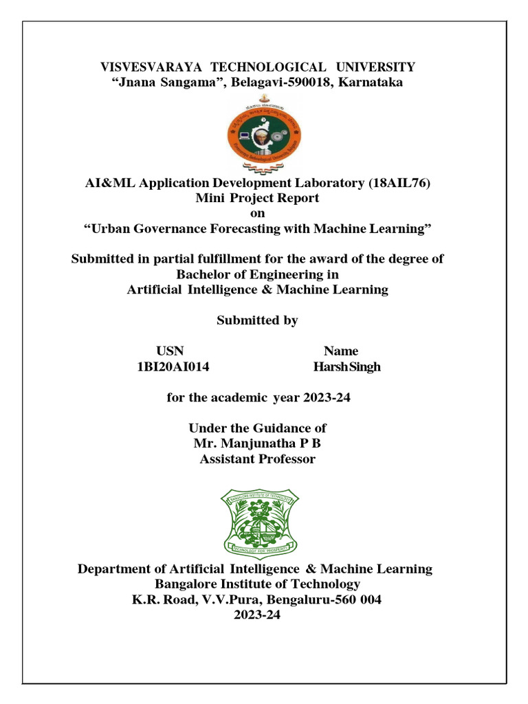 AAI Report Mini Project HarshSingh | PDF | Machine Learning ...