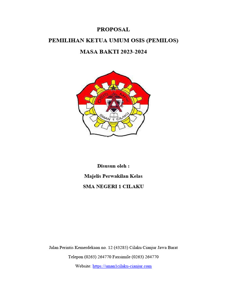Contoh Proposal OSIS (Pemilihan Ketum) | PDF