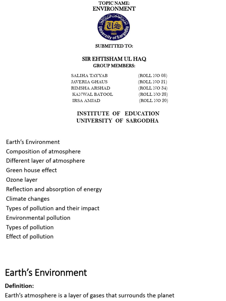 Environment and Natural Resources Chp-6 General Science 9th 10th | PDF | Greenhouse Effect ...