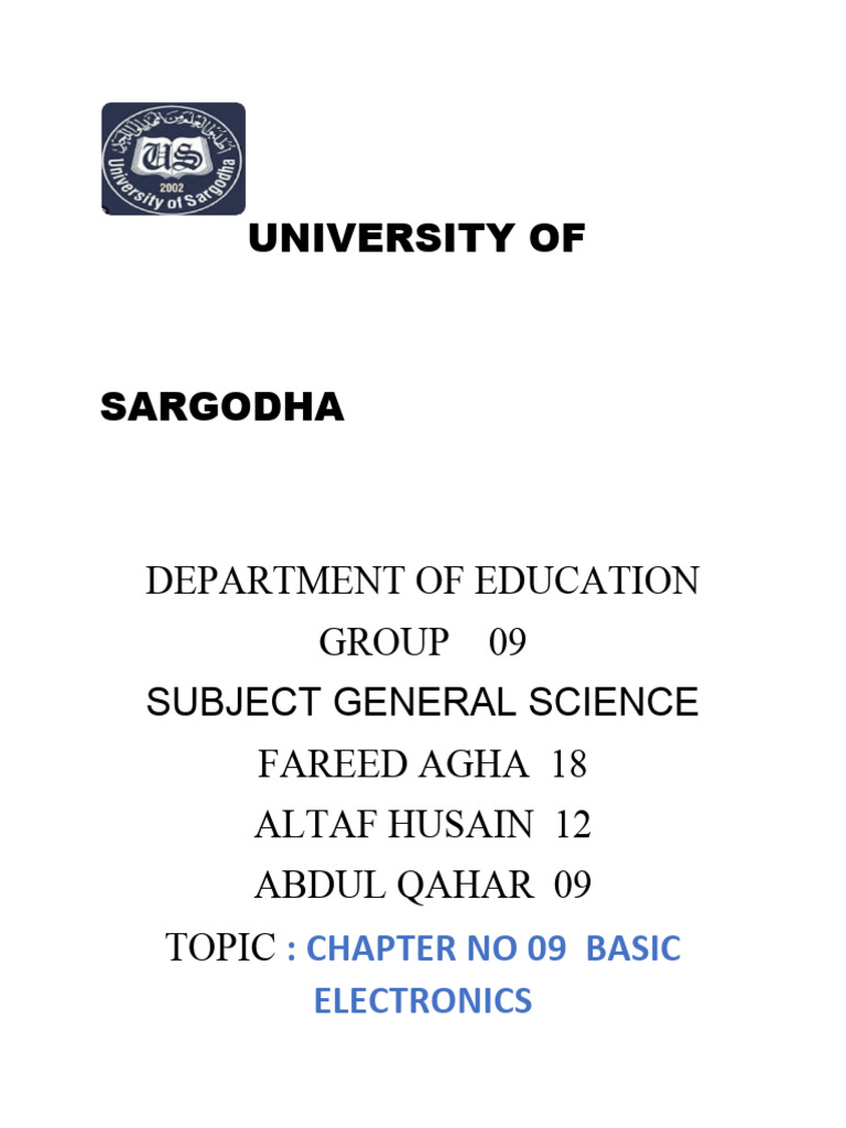 Basic Electronics Chp-9 General Science 9th 10th | PDF | Semiconductors | Cable Television