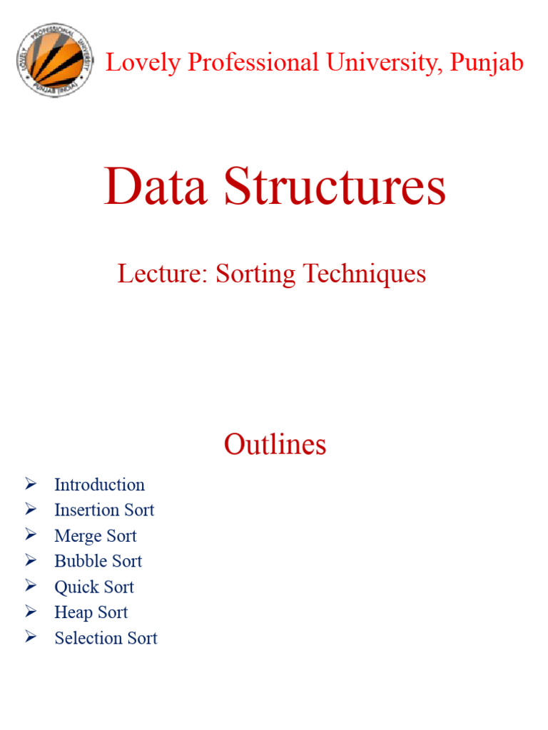 Sorting Techniques | PDF | Computing | Applied Mathematics