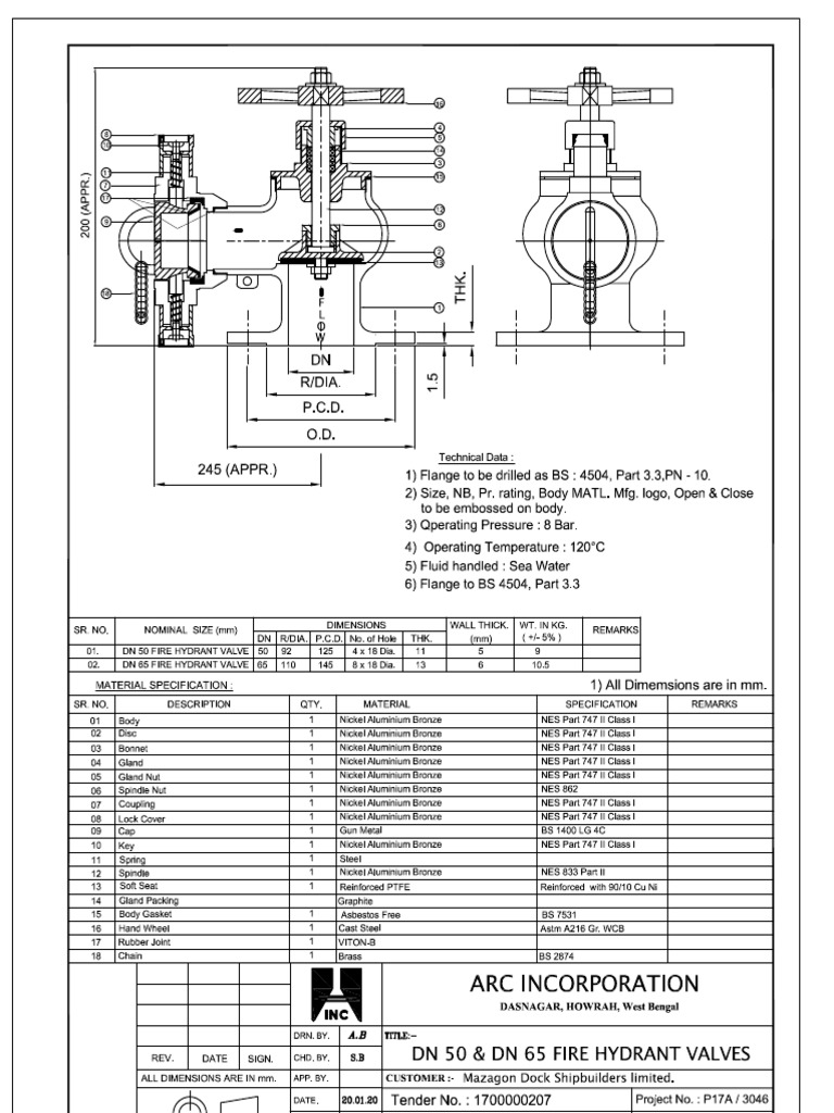 Hydrant Valve Drg | PDF